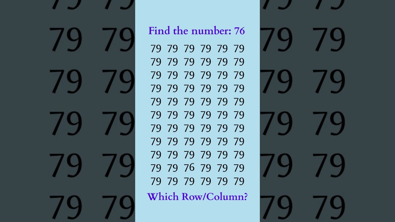 can you find 76 in 5 seconds? #wordpuzzlegame #game #mathematics #mindbendingquiz #puzzle