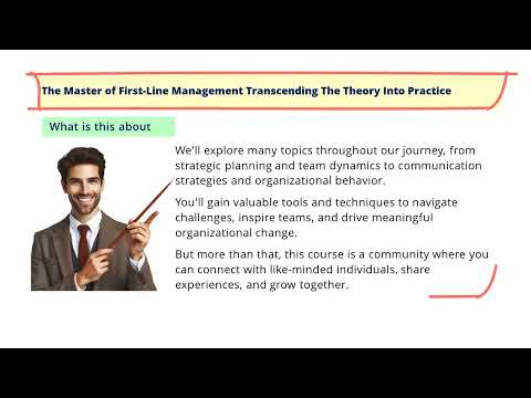 Welcome & Introduction to The Master of First-Line Management–Transcending The Theory Into Practice!