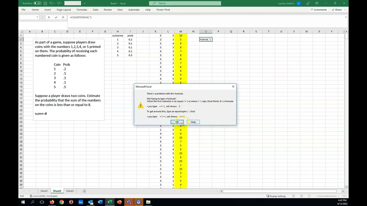 Simple simulations with Excel (Part 1)