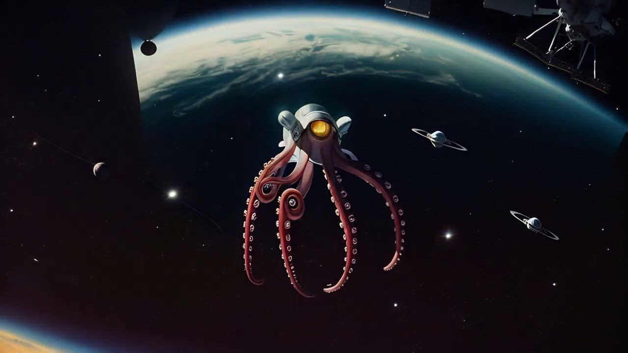 Free Stock Videos - an octapus in space