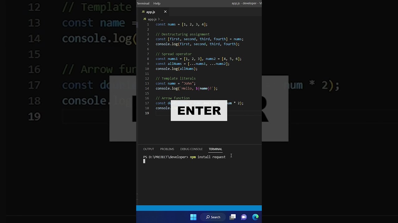 How to Use NPM and Node.js to Run Your JavaScript Code ?In VsCode  #webdevelopment #npm #nodejs