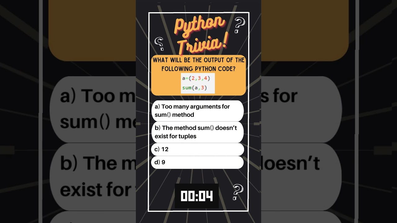 Python Trivia   Tuple 16 #coding #python #techcommunity #shorts #trending #viral #datascience