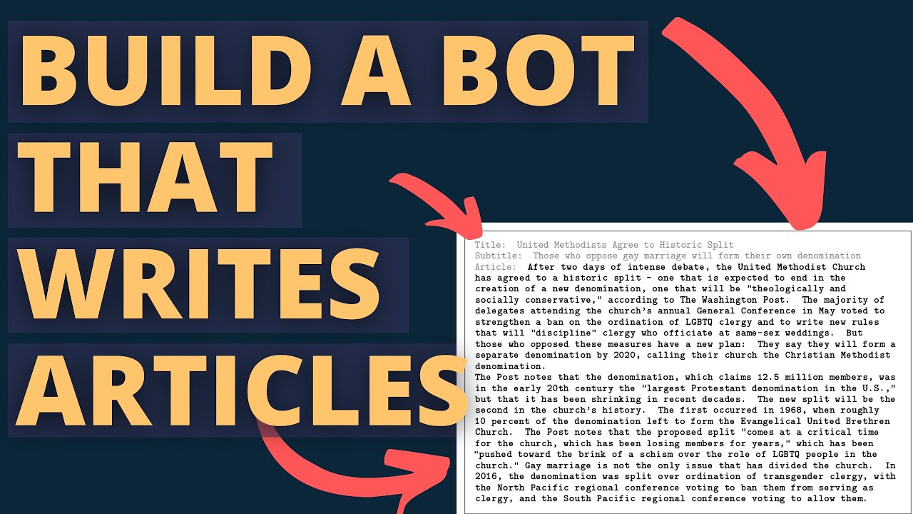 Build a Machine Learning Algorithm that Writes Articles