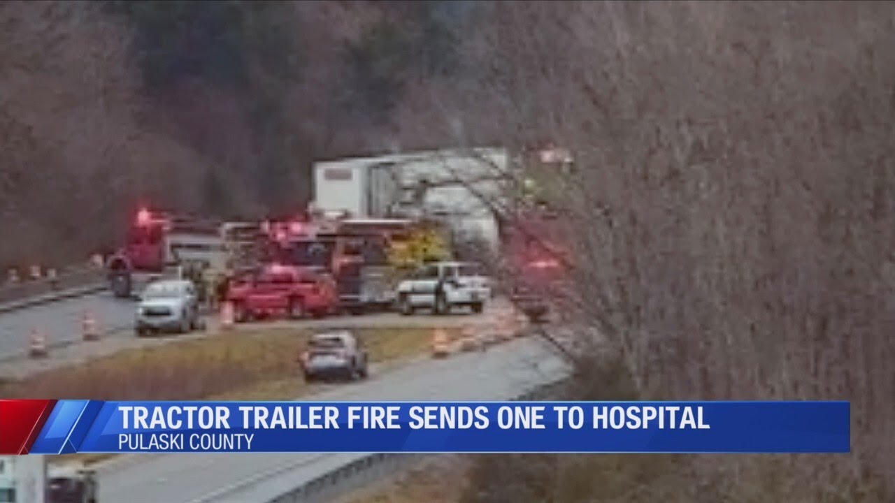 One injured in tractor-trailer fire on I-81 in Pulaski County