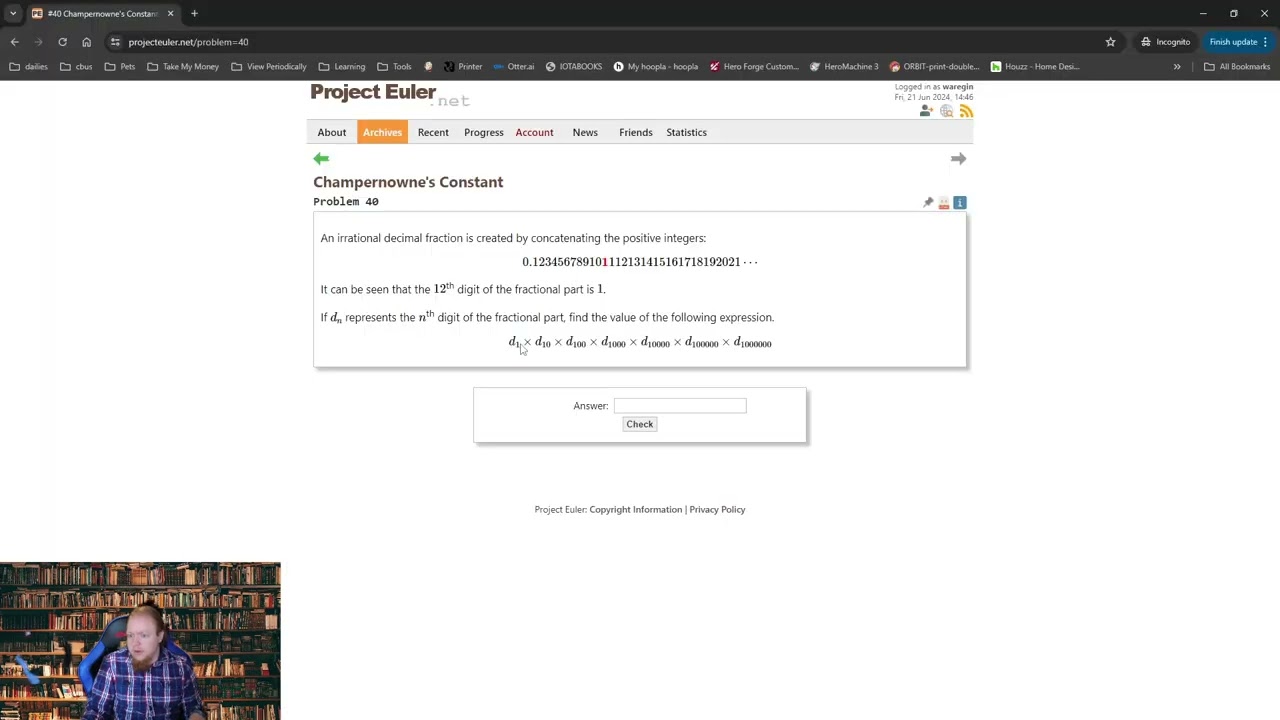 Project Euler Problem 40: Champernowne's Constant