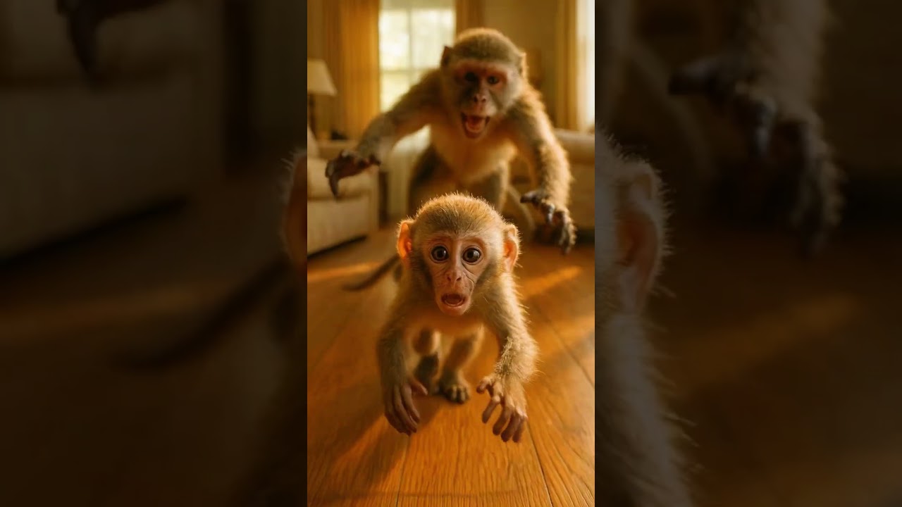 Baby Monkey’s Epic Prank!🐒