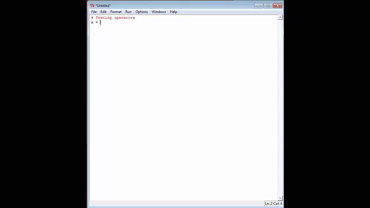 Beginner Python - Lesson 5 - Operators