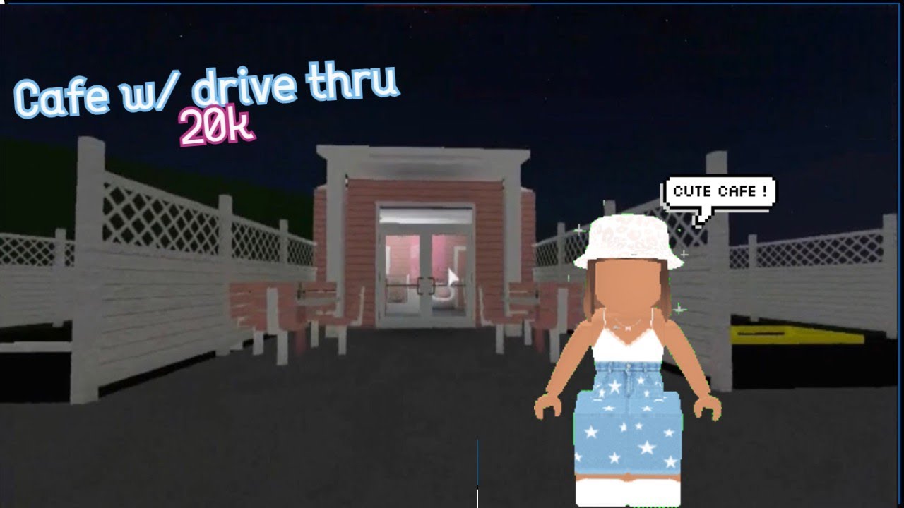 Cafe w/ drive thru build 20k ~roblox bloxburg~