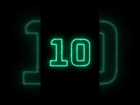 10 Second Countdown Timer with Beep sound and Alarm Digital Clock Green neon light glowing number