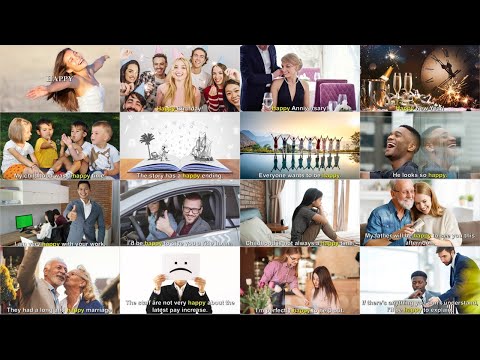 Learn the meaning of the word "happy" and 15 sentences in context as well.
