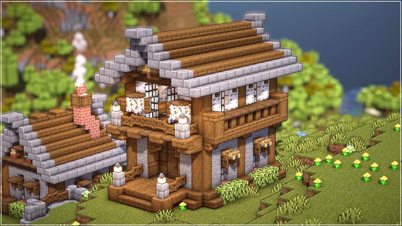 How to Remake a Village | Building a Small Medieval Inn 🍂 | Minecraft ...