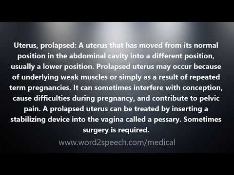 Uterus, prolapsed - Medical Meaning and Pronunciation