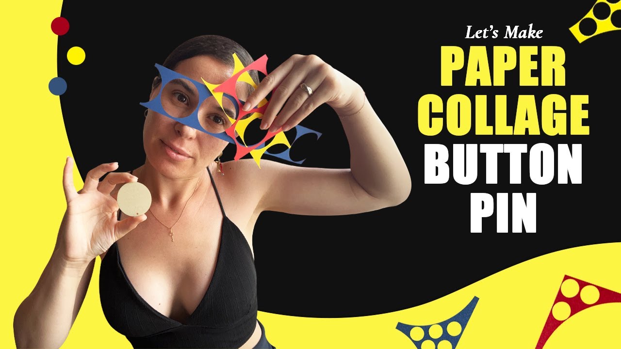 Creazione di spille con bottoni in collage di carta | Creazione di collage artistici facili | Col...