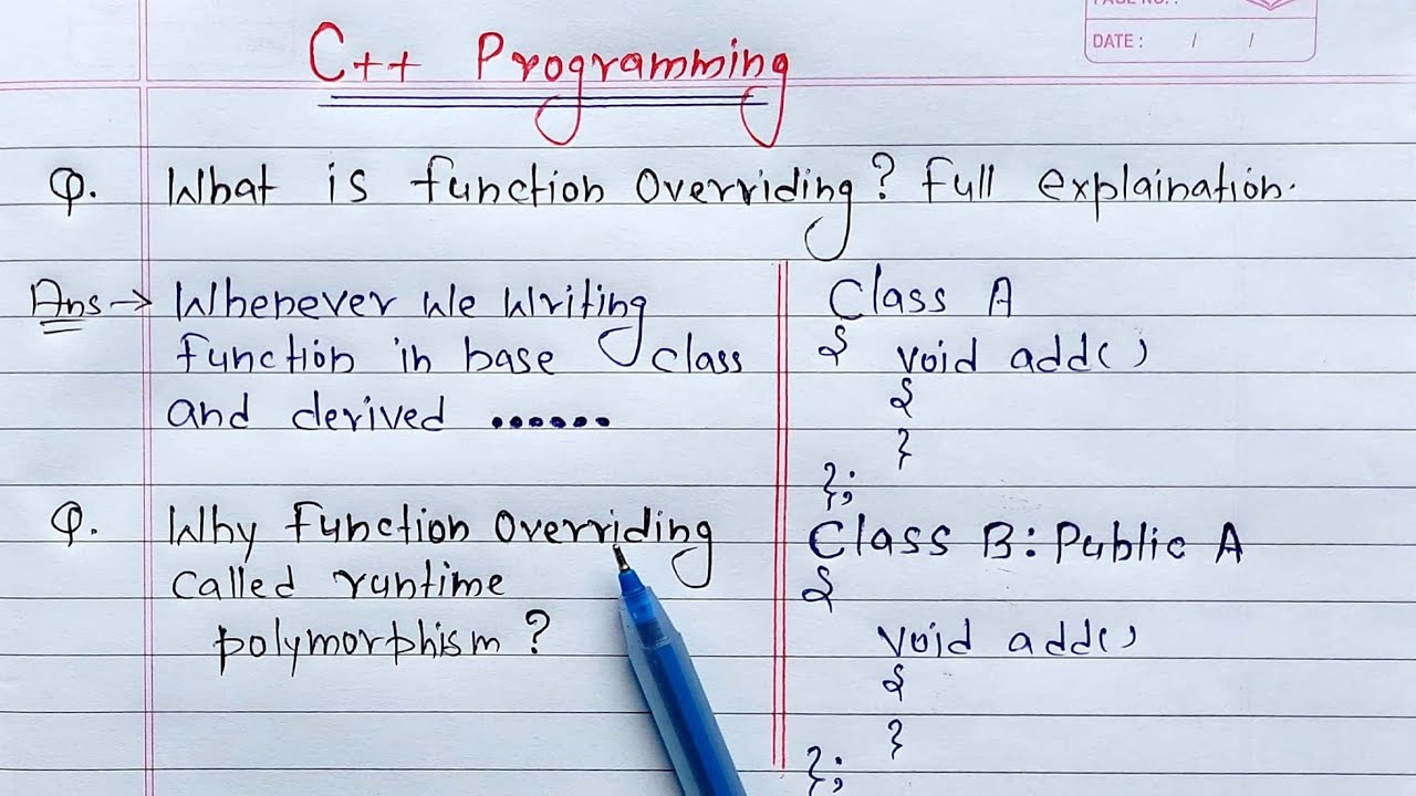 Function Overriding in C++ | Learn Coding