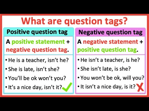 What are question tags? 🤔 | Positive question tags & negative question tags | Learn with examples