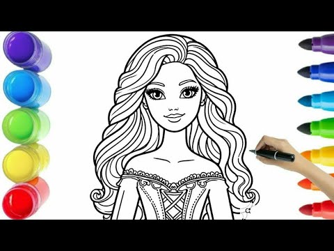 How To Draw Cute Barbie Girl Drawing, Coloring
