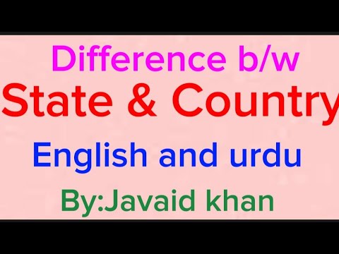 Difference between state and country/ state vs country