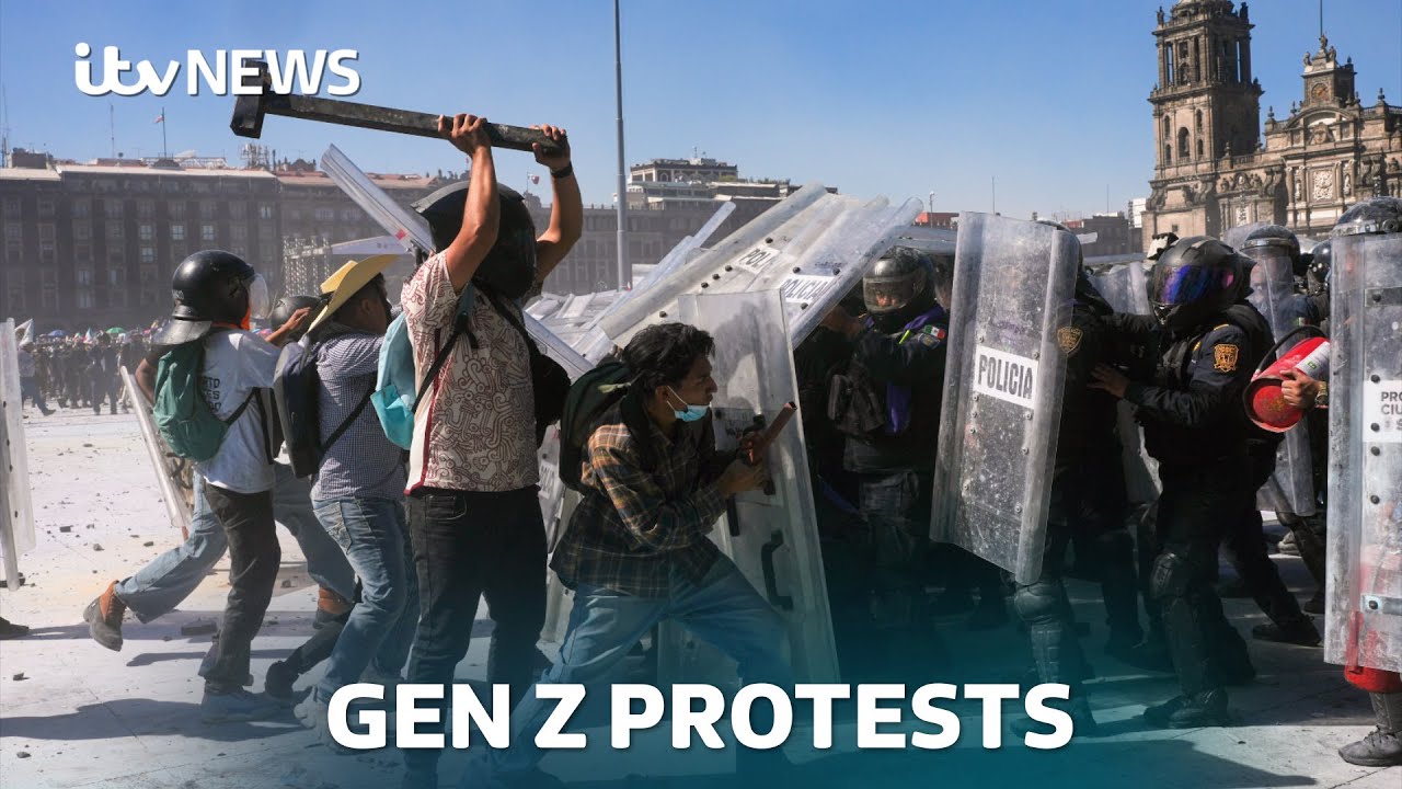 More than 100 police officers injured in Gen Z protests against government in Mexico | ITV News