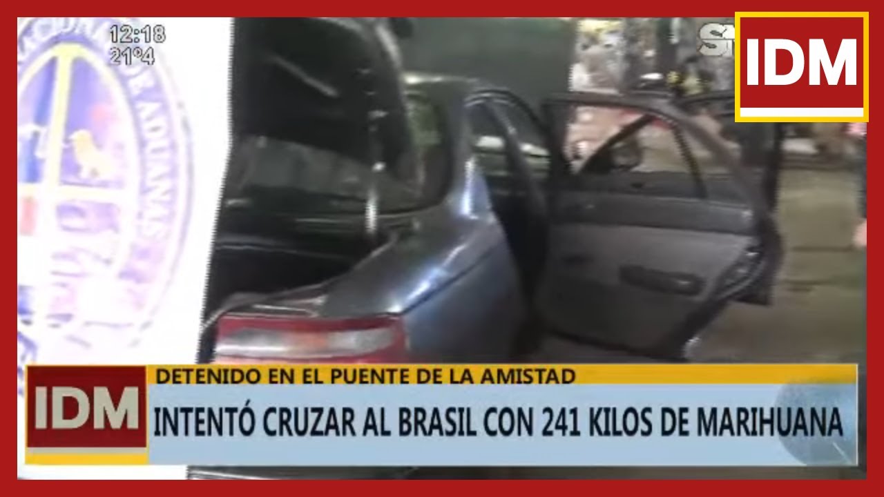 Joven intentó cruzar al Brasil con 241 kilos de marihuana