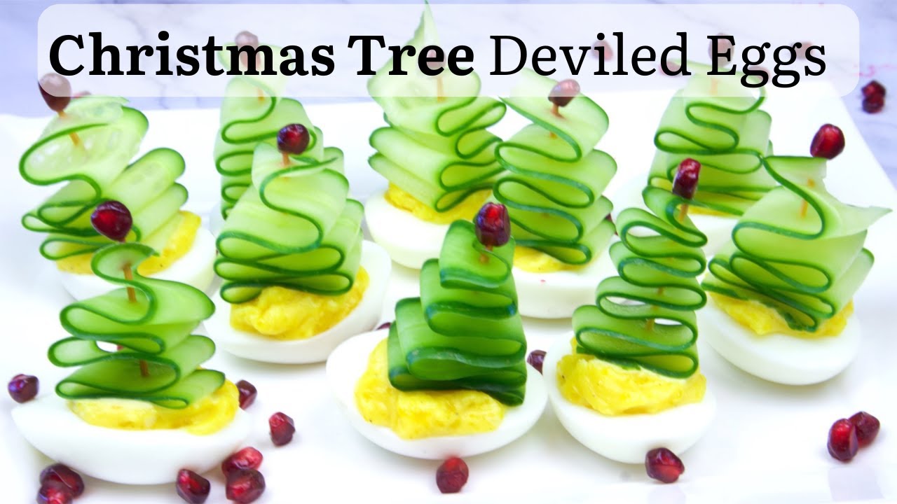 Festive Christmas Tree Deviled Eggs | Fun Holiday Appetizer Recipe!