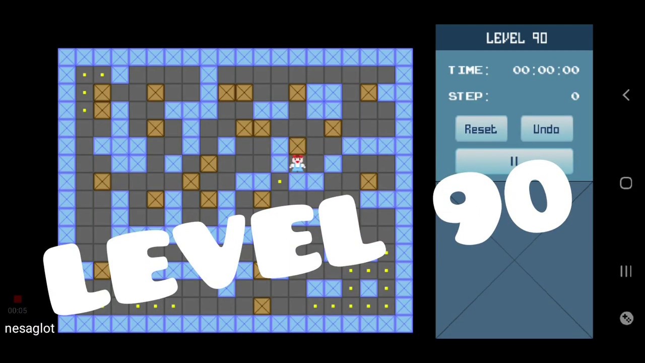 Classic Sokoban Level 90 | without UNDO | Solution 1 - 90