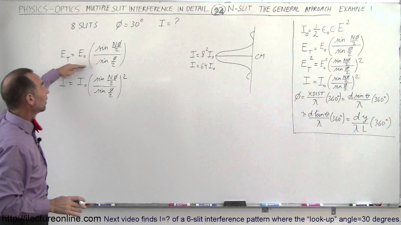 Physics 60  Optics: Double Slit Interference (24 of 35) N-Slits The General Approach