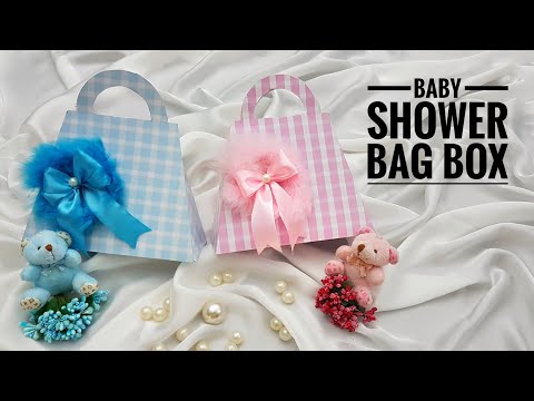 How to make baby shower gift bag box | DIY baby shower bag box idea