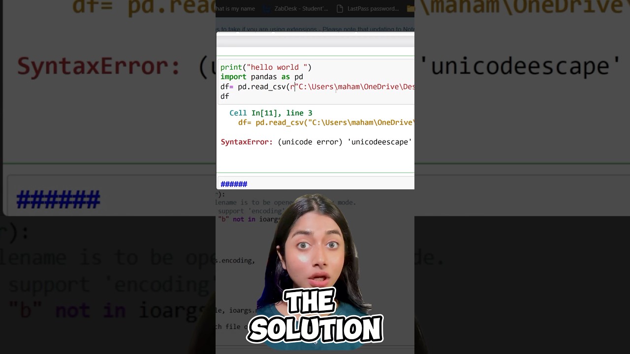 Unicode error in python FIXED🚀#shorts #youtubeshorts #python #education
