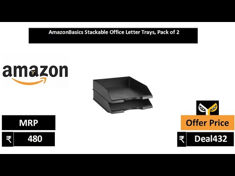 AmazonBasics Stackable Office Letter Trays, Pack of 2