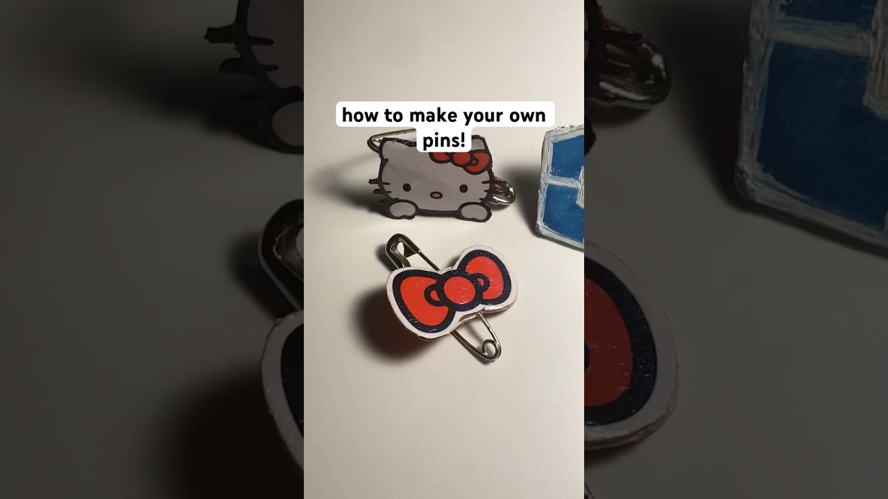 how to make your own pins! #art #pins #diy #easy #artartist #hellokitty #artist #craft #tutorial