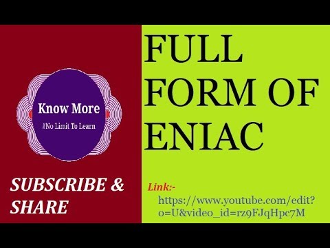FULL FORM OF ENIAC