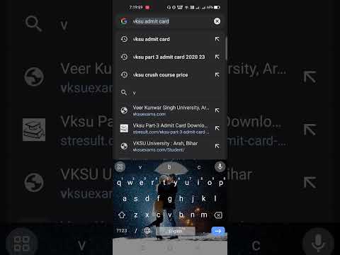 vksu part 3rd 20=23 admit card download