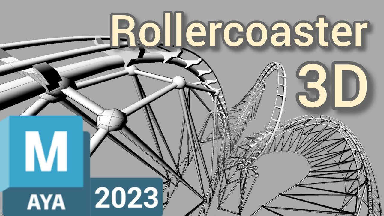 Rollercoaster 3D Modeling. Animated with MASH (Autodesk Maya Tutorial)