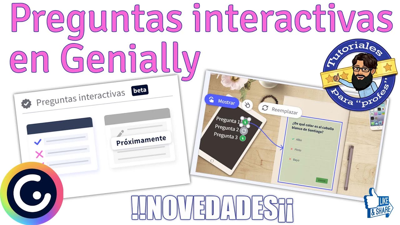 Interactive questions in Genially 🦉 Genially Education.
