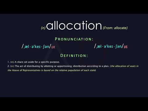 Allocation Meaning And Pronunciation | Audio Dictionary
