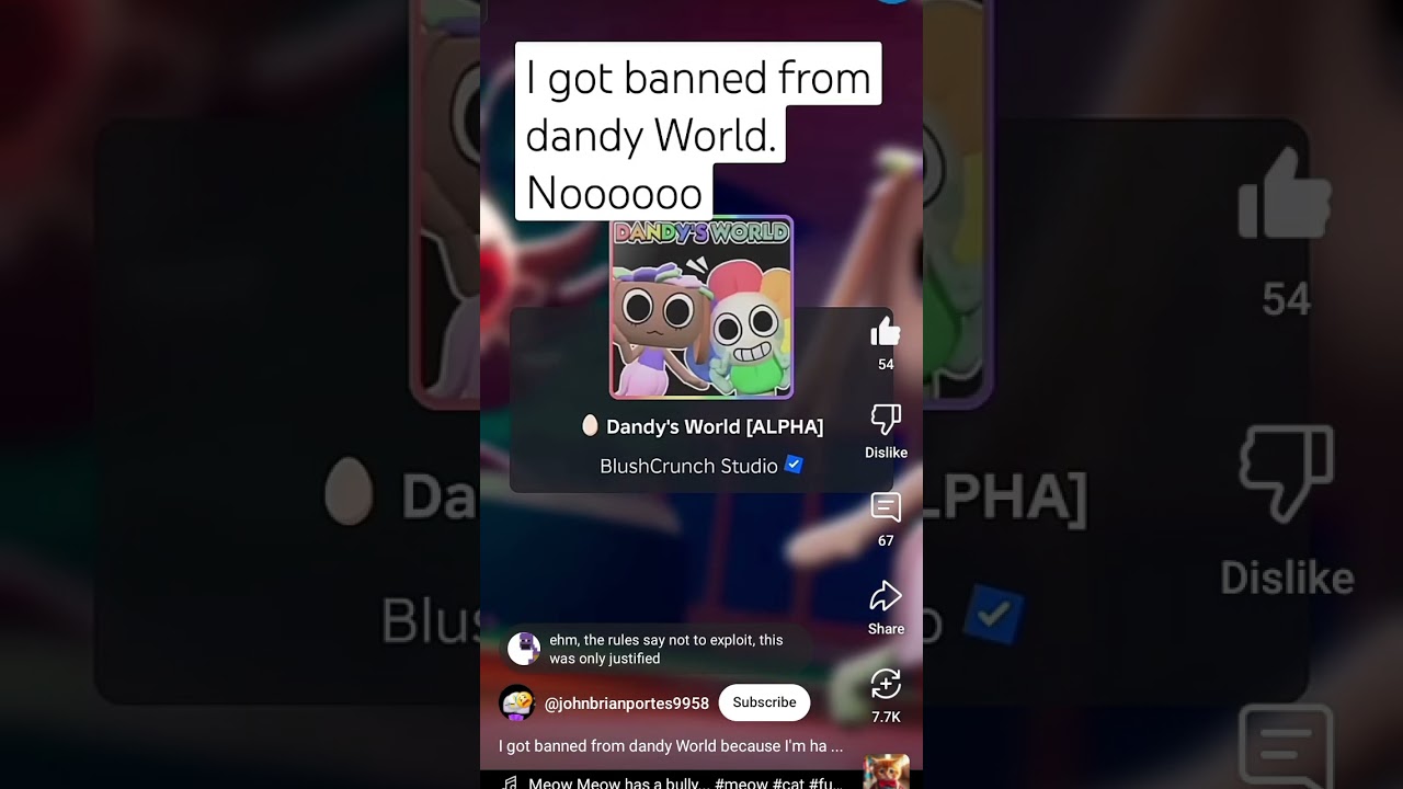 I got banned from dandy's world😂😂 #dandysworld #roblox #banned #funny