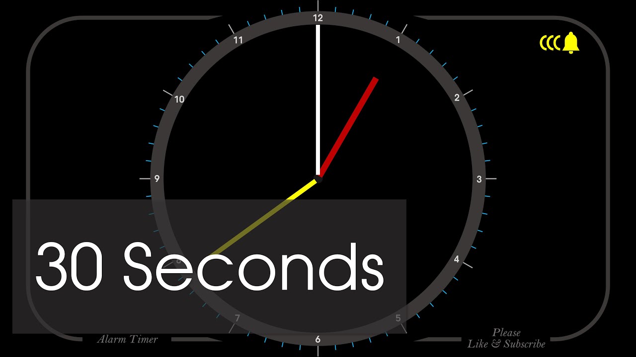 30 Seconds - Analog Clock Timer & Alarm - 1080p - Countdown