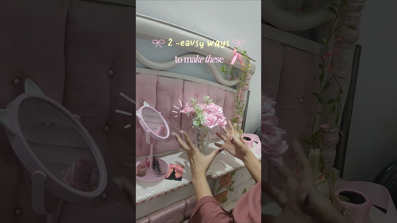 2 cara membuat mawar pita🌸🤍#likes#views#viral#tutorial#roses#ribbon#love#diy#bouquet#best#craft