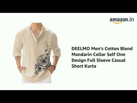 Men's Cotton Full Sleeve Casual Short Kurta