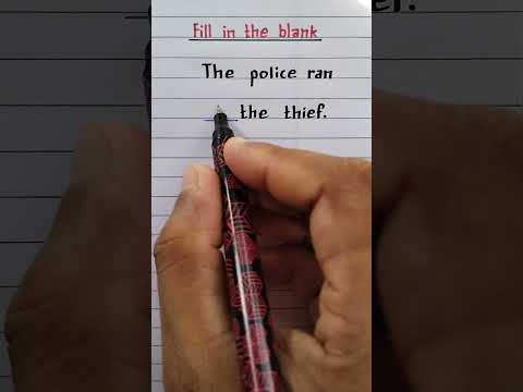 The police ran ___ the thief | #grammar #preposition