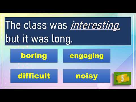 Synonym Quiz for Elementary Level
