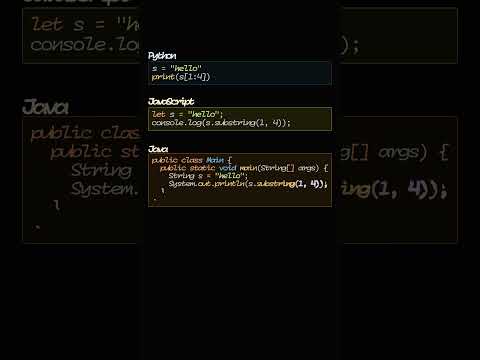 Substring Extraction in 6 Languages | Programming Comparison #shorts