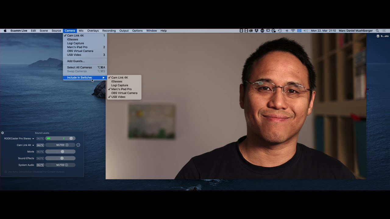 How to add a camera source to Ecamm, if it doesn't show up in the switcher