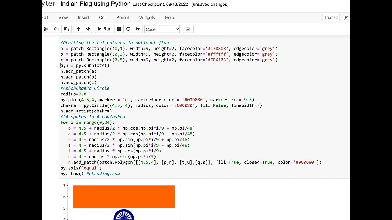 How to draw Indian Flag using Python
