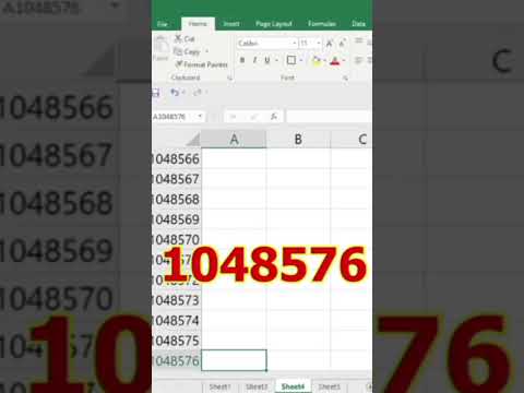 What is the number of rows and columns in an Excel sheet?#exceltips #Excel advance Export