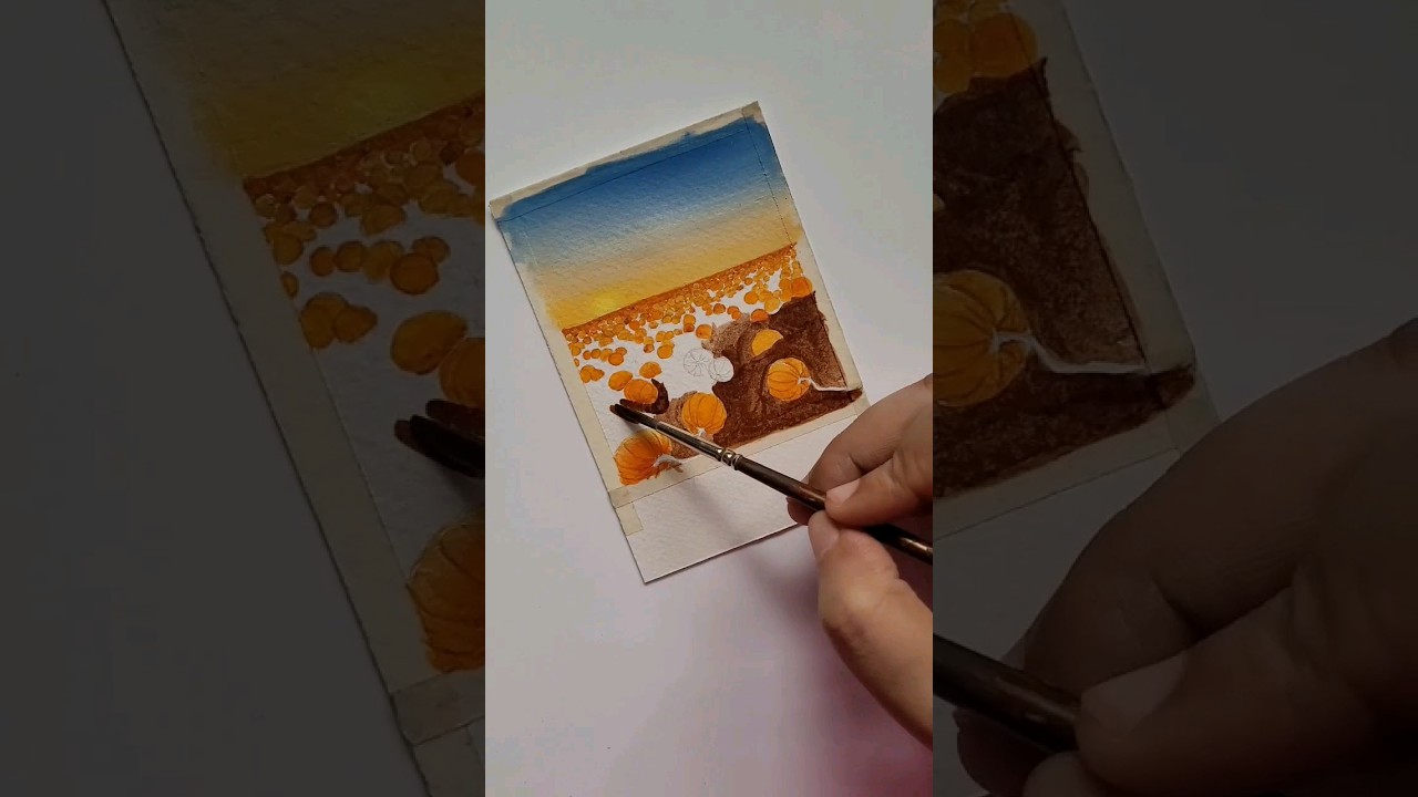 pumpkin patch painting/easy acrylic painting for beginners/ #youtube #shorts #art #painting