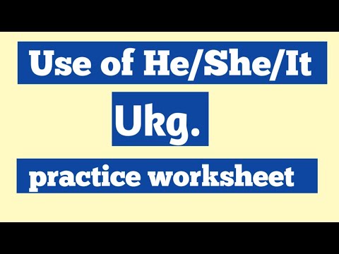 Use of He/ She/It pronoun practice worksheet for Ukg. kids #ukg #english #pronoun