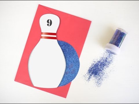 🎳 DIY party invitation - 'Bowling Pin Invitation' - Custom Invite