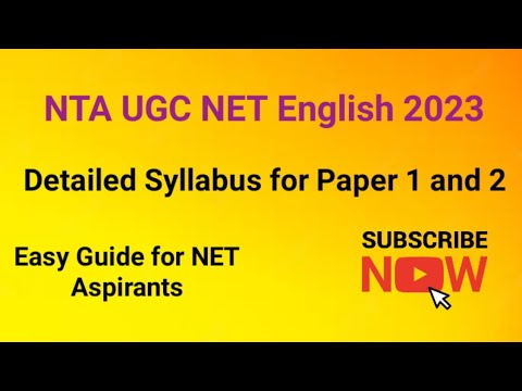 DETAILED SYLLABUS FOR NTA UGC NET ENGLISH 2023