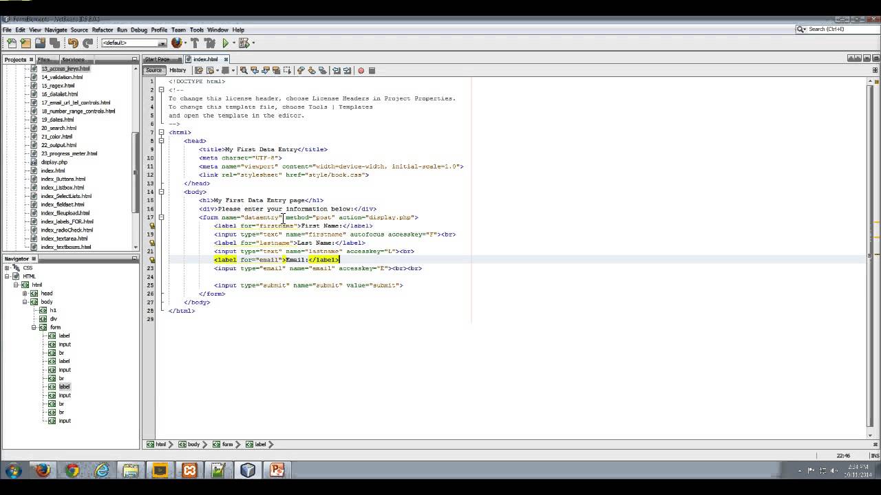 HTML Form Access keys